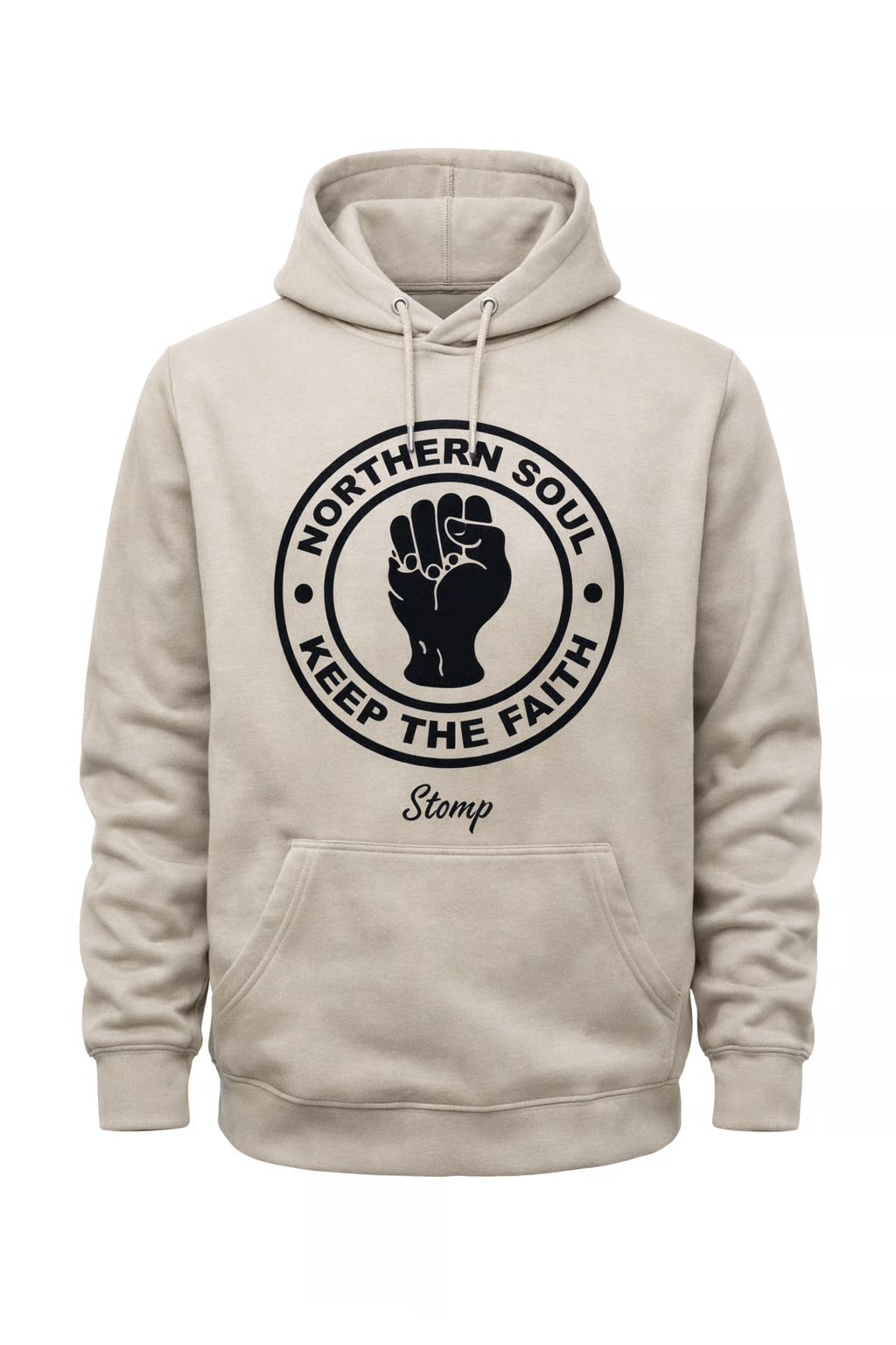 Northern Soul Hoody - Stone with Black Logo – STOMP CLOTHING